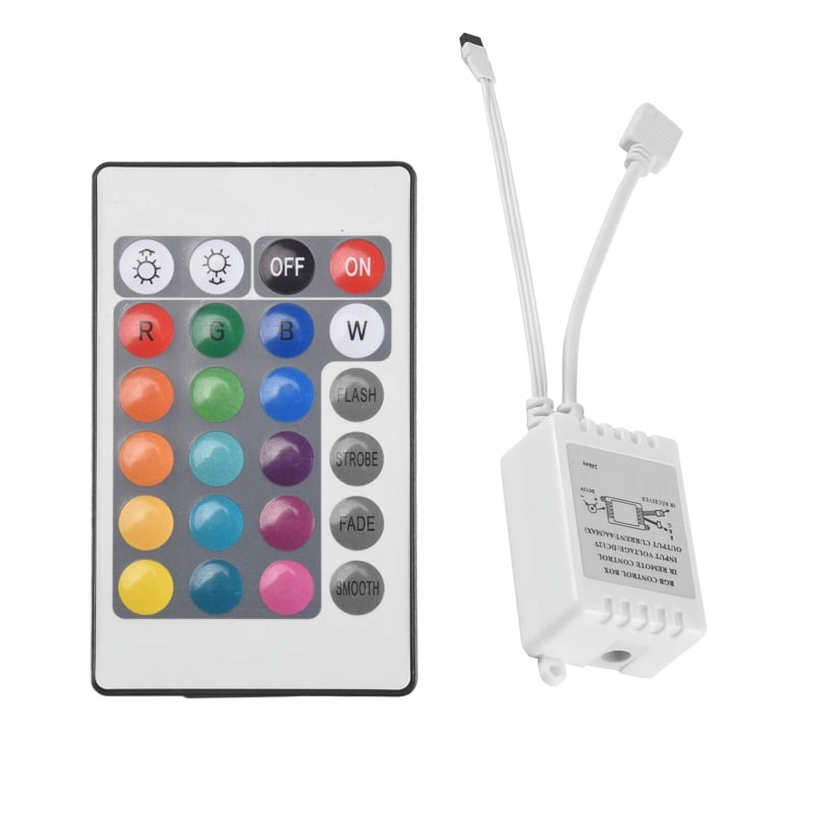 24 Keys Remote Control+DC12V LED Controller RGB Control Box IR Light ...
