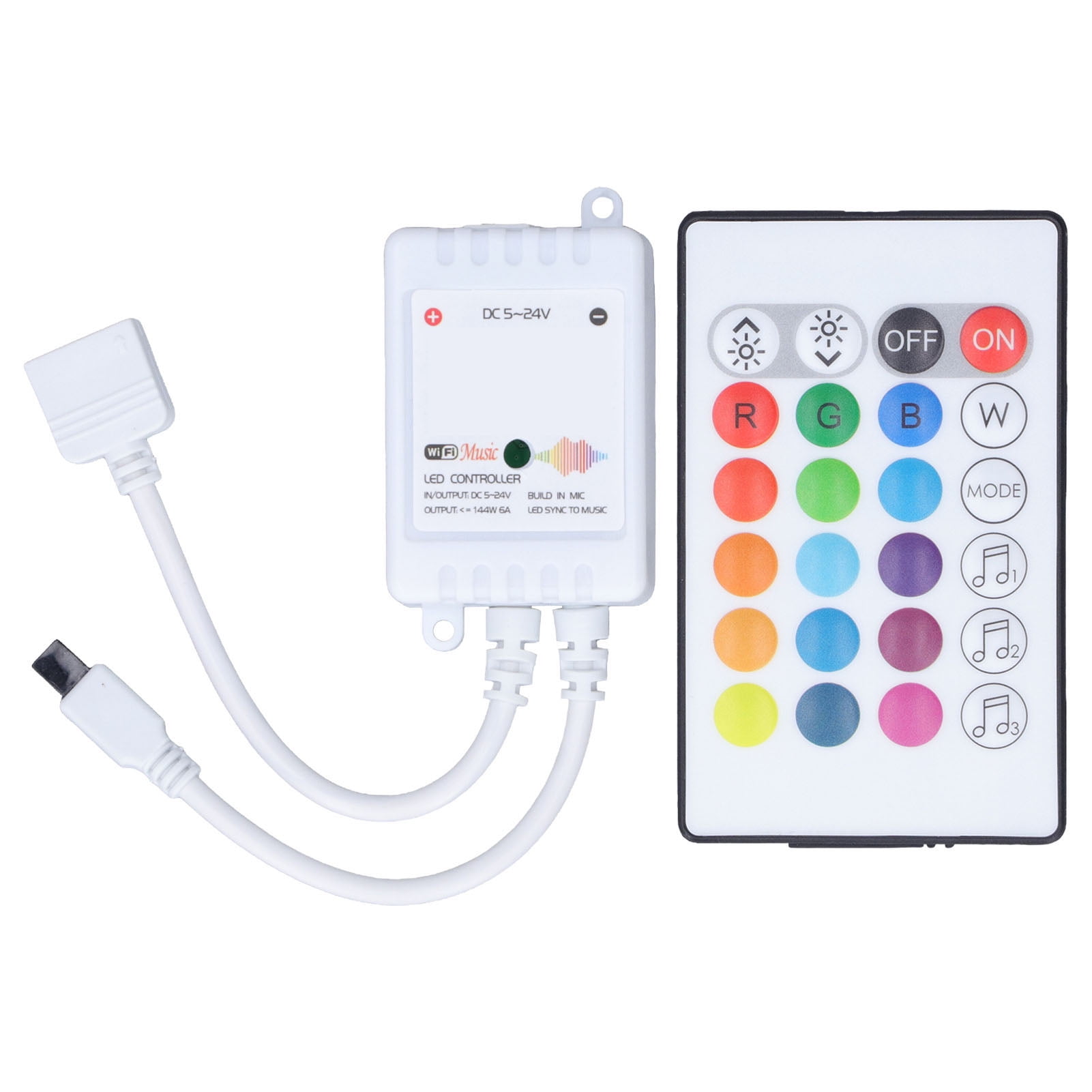 24 Keys Smart LED Remote Control RGB Wireless Controller 16 Colors 4 ...