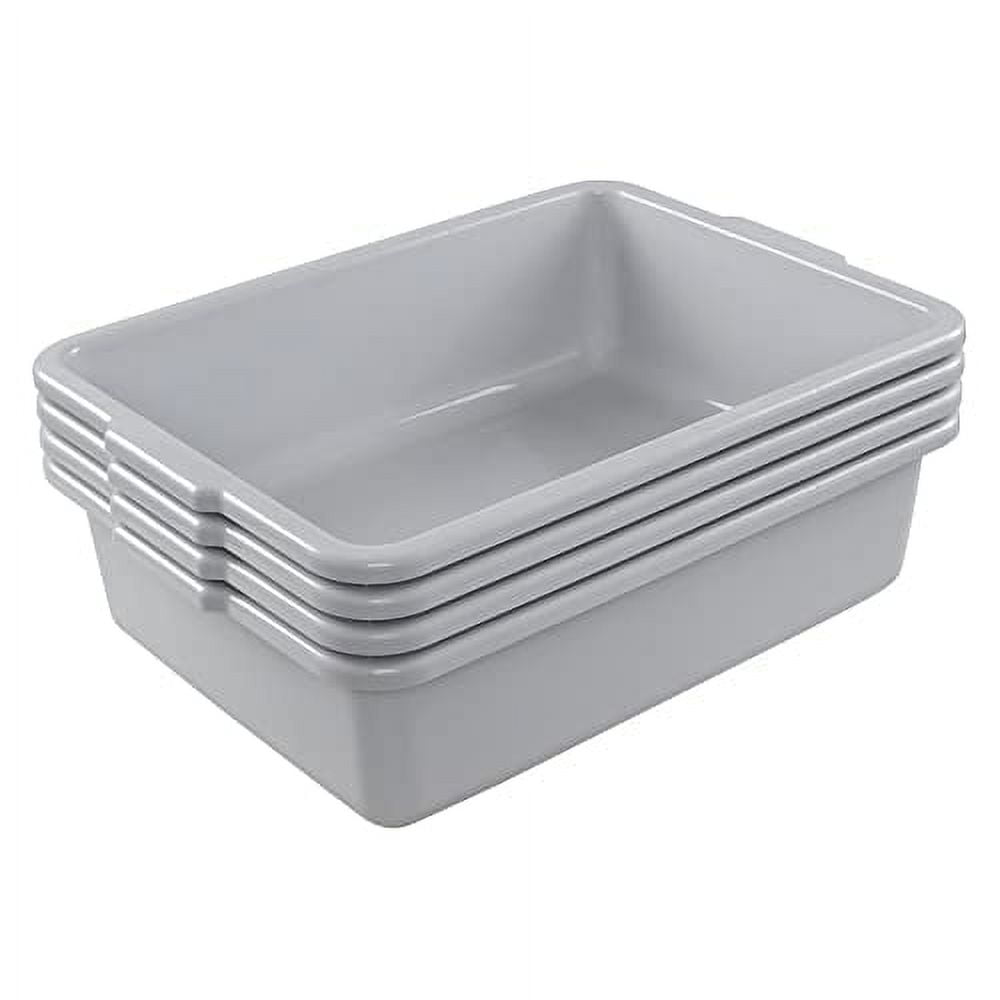24 L Plastic Commercial Bus Tubs, Large Utility Bus Boxes, 4-Pack ...