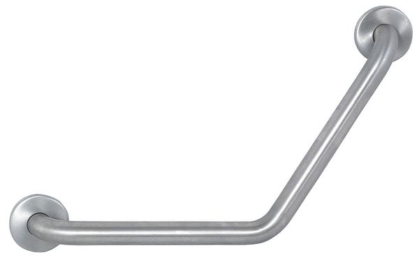 24" L, Wall Mount, Stainless Steel, Boomerang Grab Bar, Satin With ...