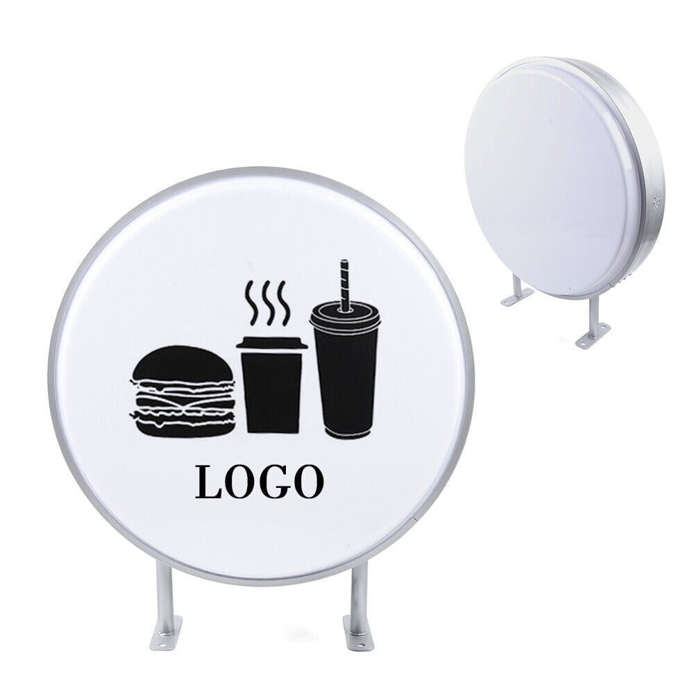 24'' LED Double-Sided Round Light Box - Waterproof Wall-Mounted ...