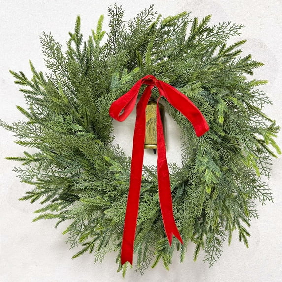 24" Large Christmas Wreaths for Front Door Thick Christmas Wreath with ...