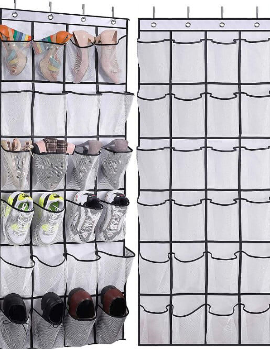 24 Large Mesh Pockets Over The Door Shoe Rack, Hanging Shoe Organizer ...