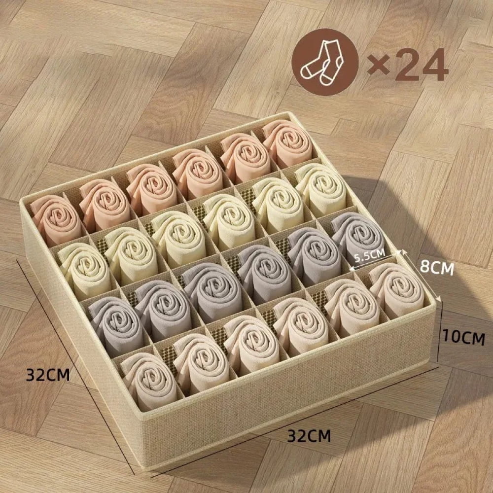 24 Lattice Underwear Storage Boxes Socks Clothes Bras Organizer Non ...