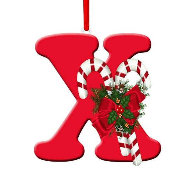 24 Letter Christmas Tree Hanging Pendant Christmas Letters Ornaments A ...