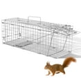 24" Live Animal Cage Trap, Heavy Duty Folding Raccoon Trap, Humane Cat ...