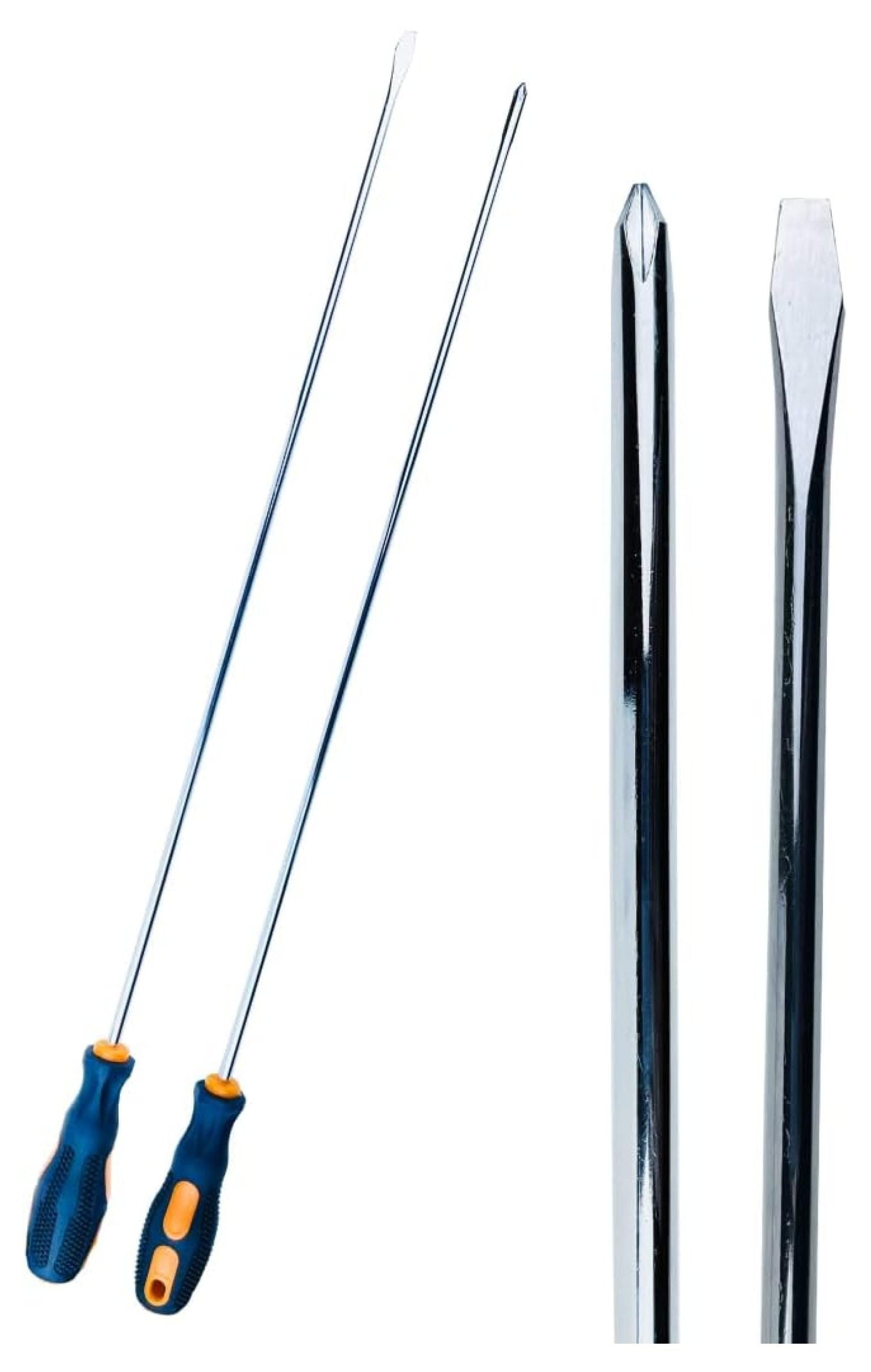 24" Long 2 Pc Extra Long Screwdriver Set w/ 20" Shank || Phillips ...