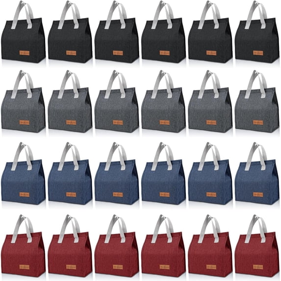 24 Lunch Bags ,Insulated Lunch Bags with for Women Men,Leakproof Tote ...