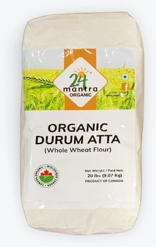 24 Mantra Organic Durum Atta (Whole Wheat Flour) - 20 lbs - Walmart.com