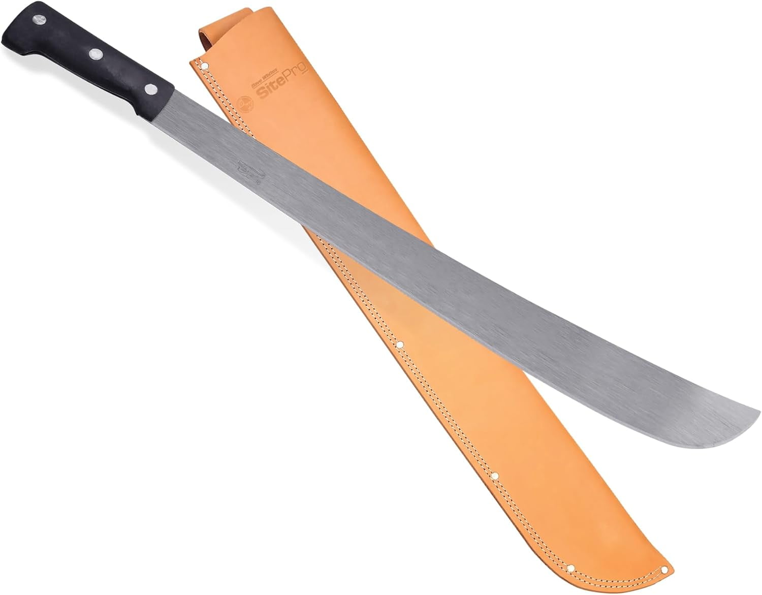 24" Martindale Crocodile Machete with Plastic Handle, Leather Sheath ...
