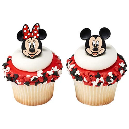 24 Mickey and Minnie Mouse Cupcake Rings Toppers - Walmart.com
