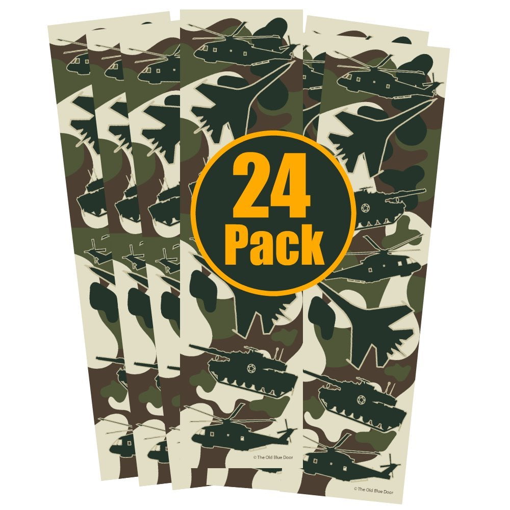 24 Military Camo Bookmarks MMF7 for Boys - Helicopter, Tank, Fighter ...