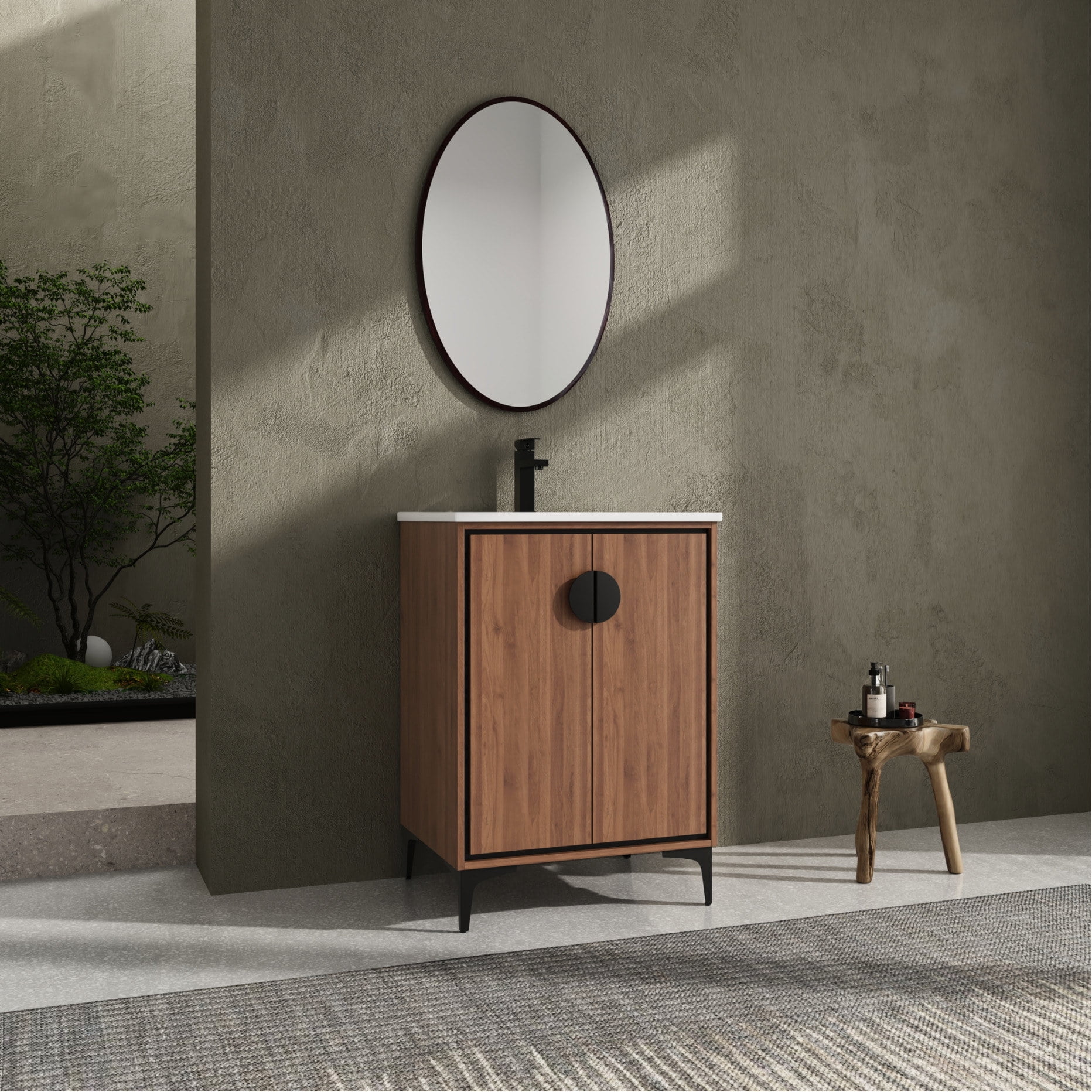 24'' Modern Bathroom Vanity | Drop-in Sink, American Style, Stable ...