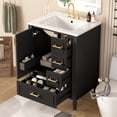 24" Modern Bathroom Vanity with Ceramic Sink, Soft-Close Door, 3 ...