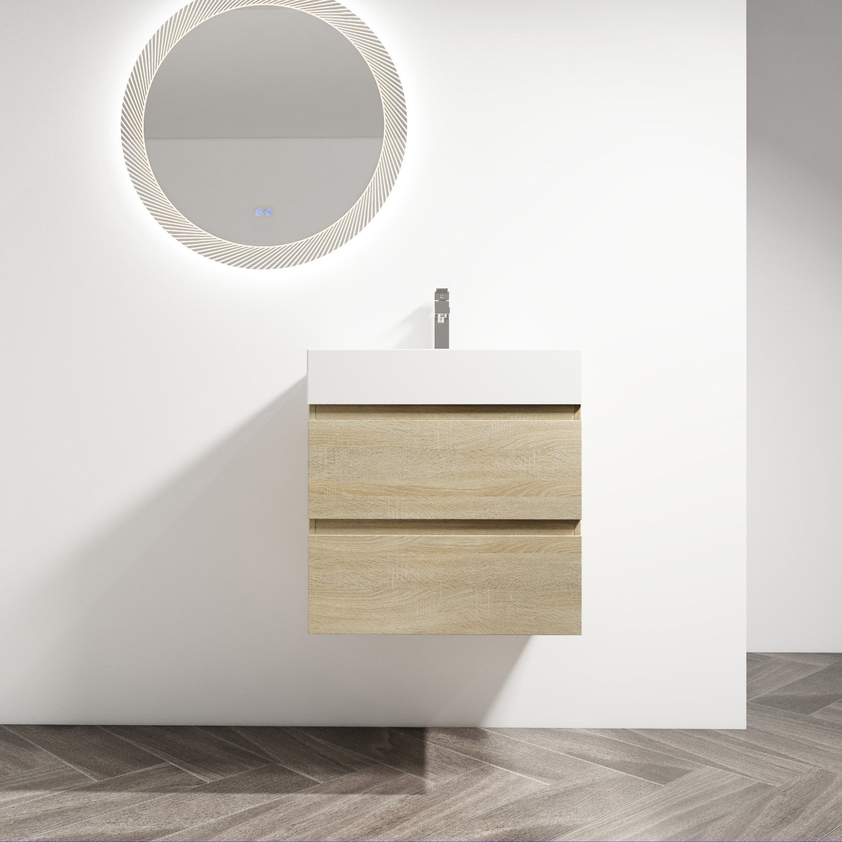 24" Modern Bathroom Vanity with Smooth Drawer Slides | Optimize Storage ...