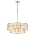 24'' Modern Crystal Chandelier 8-Lights Luxury Gold Semi Flush Mount ...
