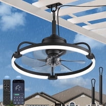 Lokivas 52in Industrial Ceiling Fan with LED Light, Remote & APP ...