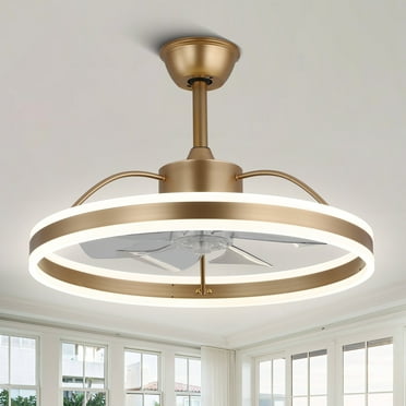 42" White Retractable Ceiling Fan with LED Light and Remote Control ...