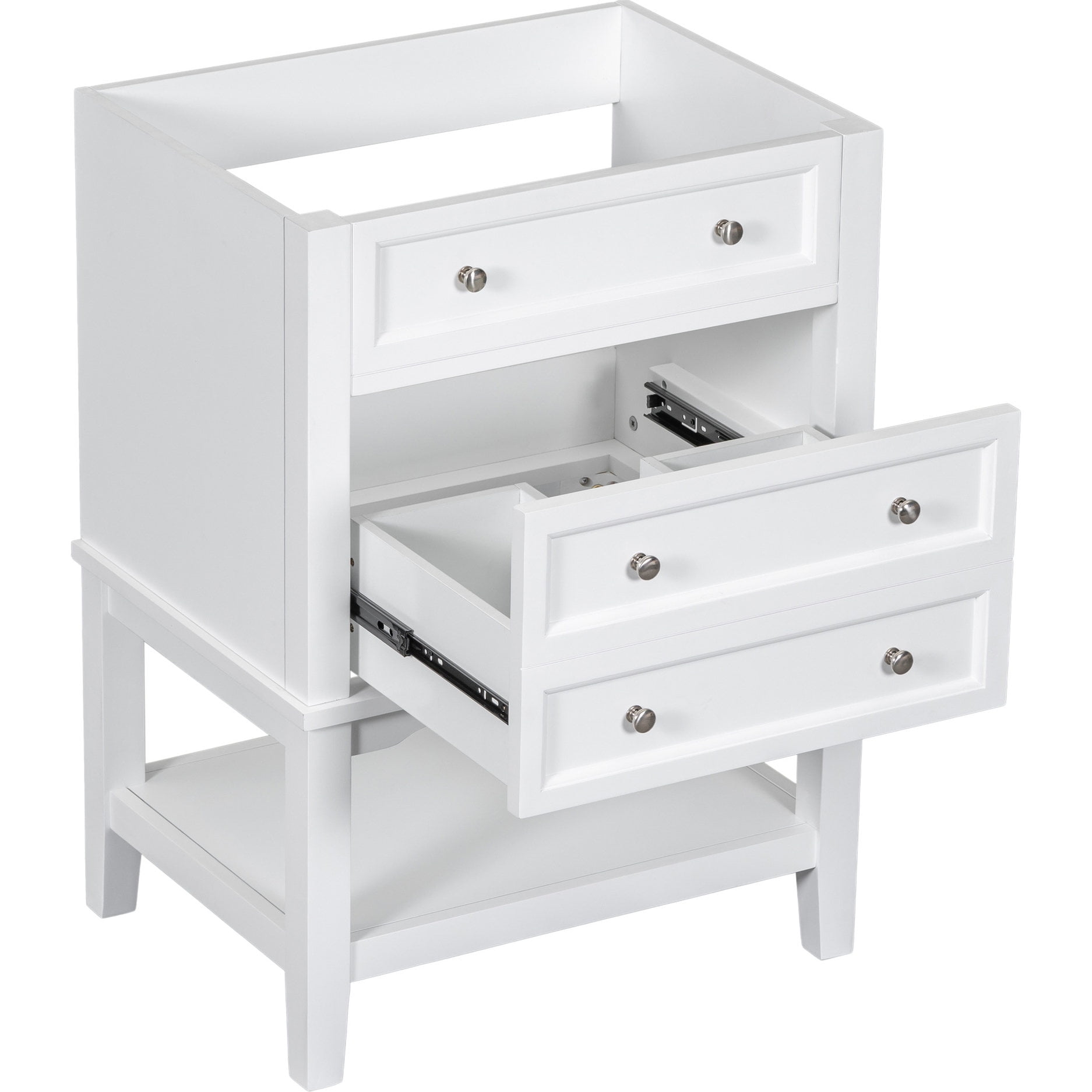 24" Modern Style Bathroom Vanity Base | Center Sink Placement | MDF and ...