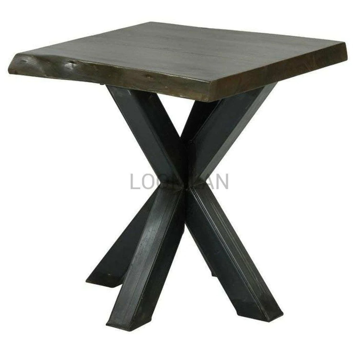 24 Natural Wood Live Edge Black Square End Side Table - Walmart.com