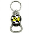 24 Number Checkered Flag Racing Bottle Cap Opener Keychain Ring ...