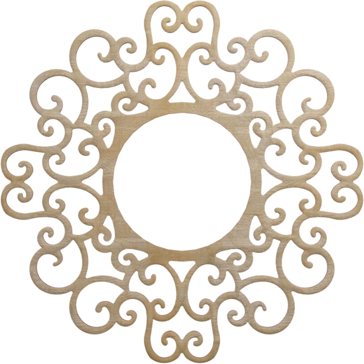 24"OD x 9 1/8"ID x 3/8"T Reims Wood Fretwork Pierced Ceiling Medallion ...