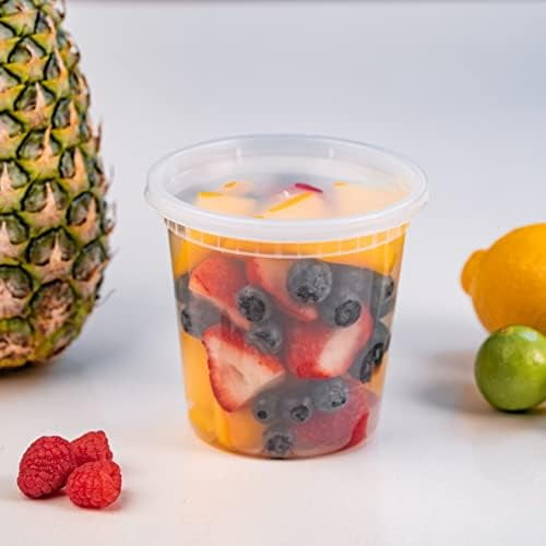 [24 OZ, 50 Sets] Plastic Deli Food Storage Containers with Airtight ...