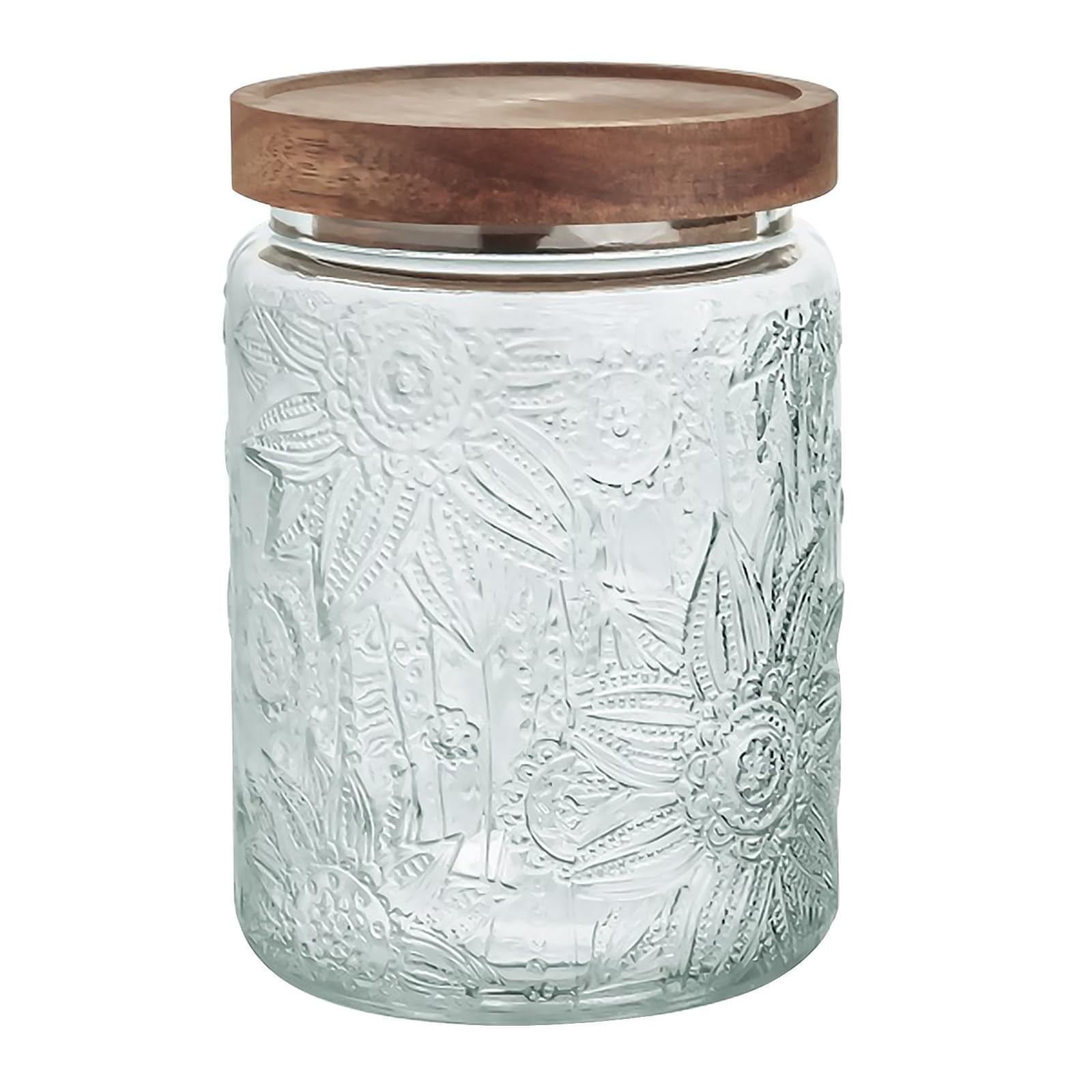 24 OZ Airtight Food Storage Jar with Bamboo Wooden Lids,Vintage Food ...