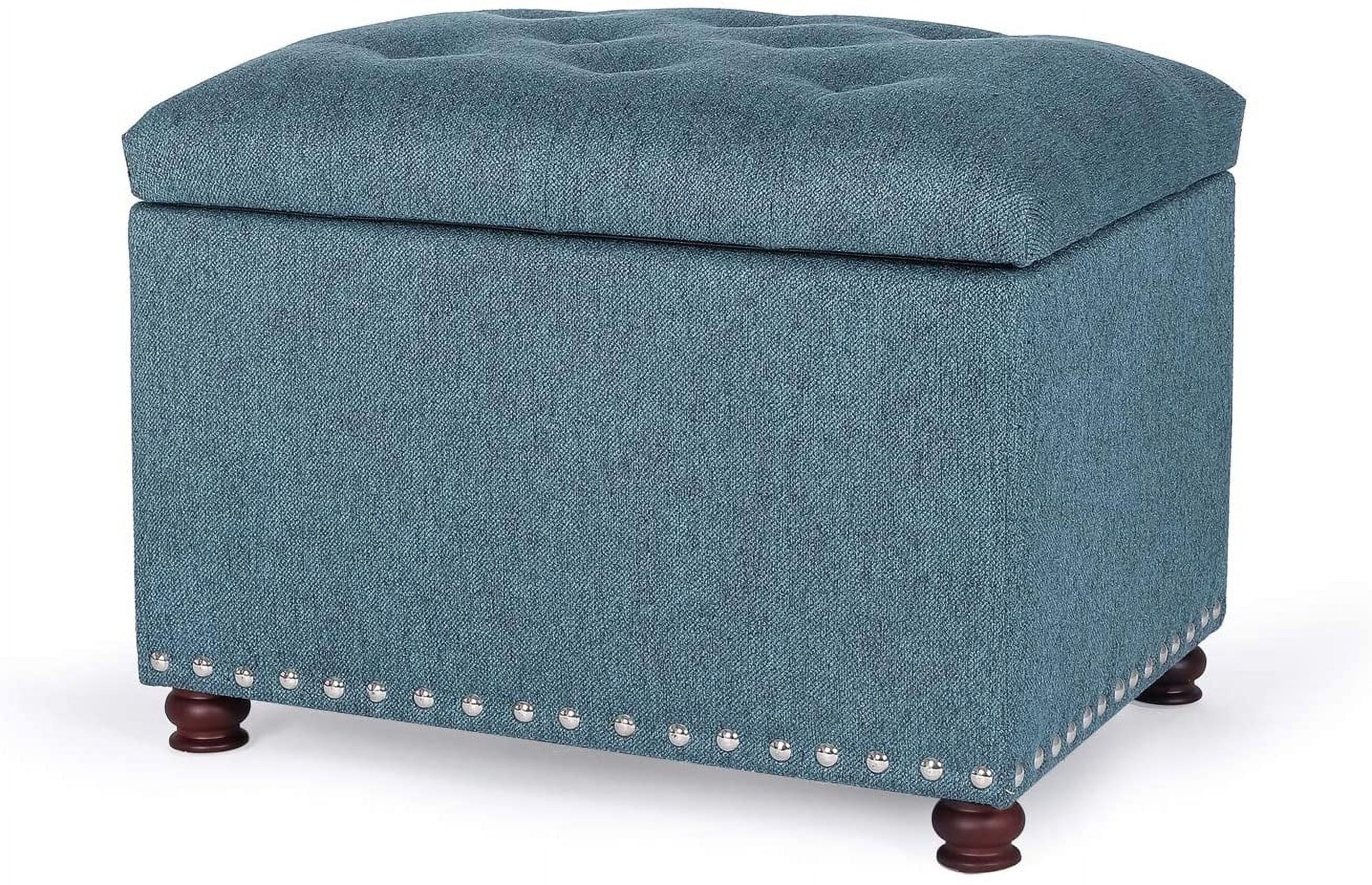 24" Ottoman with Storage for Living Room Rectangular Fabric Tufted ...