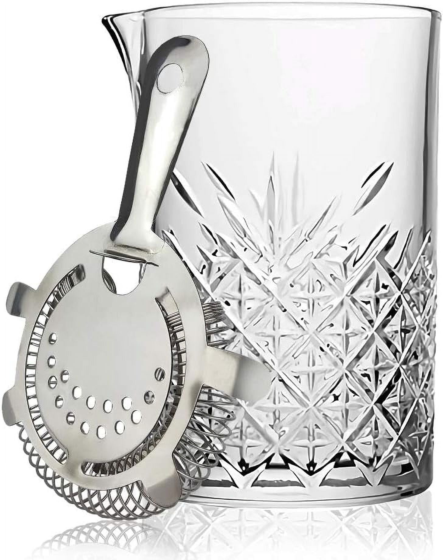 24 Ounces / 700ml Cocktail Mixing Glass, JOYCEMALL Large Crystal Thick ...