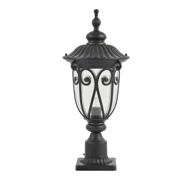 24" Outdoor Post Lantern, 1-Pack Vintage Black Lamp Post Light with ...