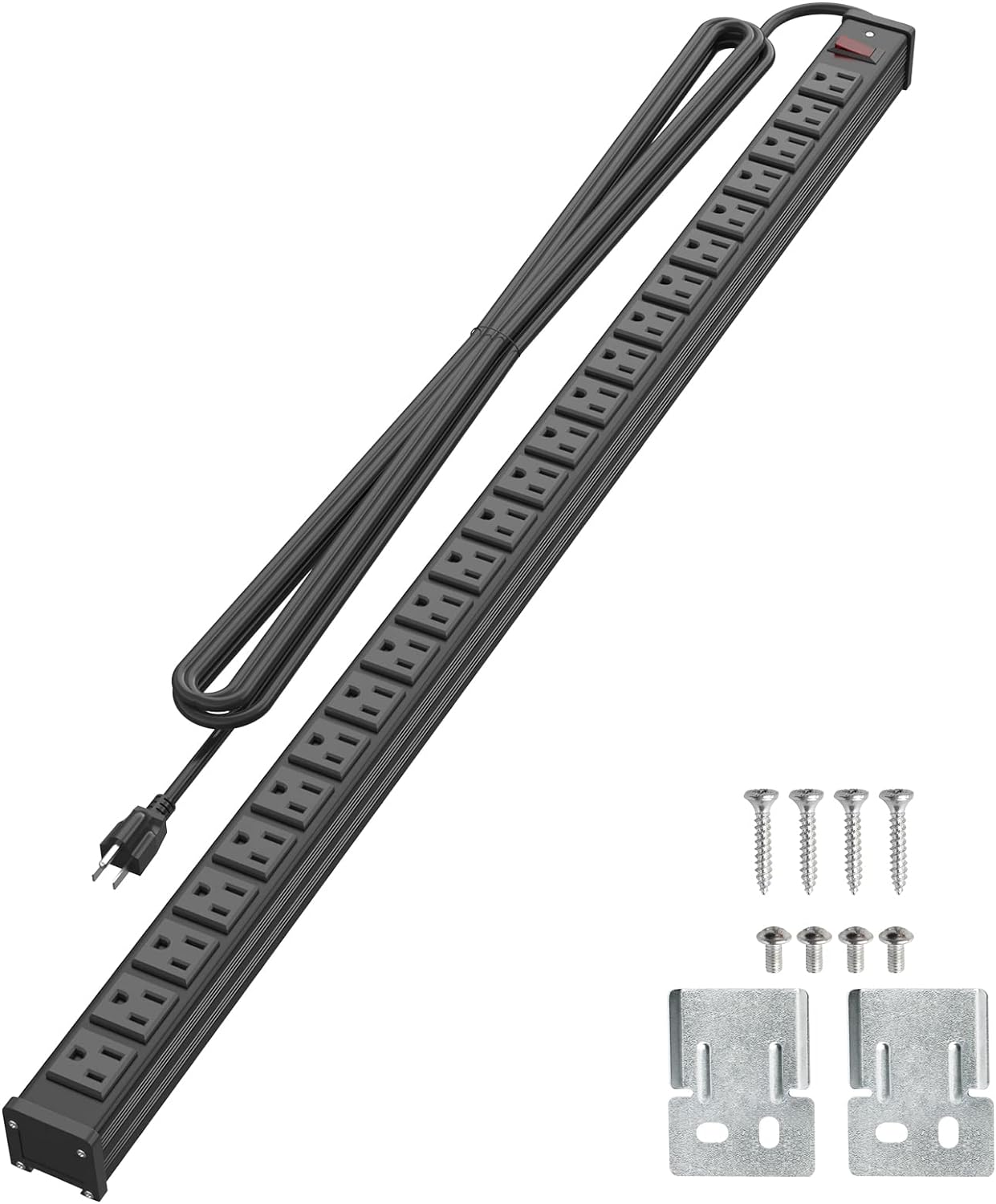 24 Outlet Metal Power Strip, Extra Long Heavy Duty Power Strip with ...