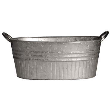 Large Oval Galvanized Steel Tub - Galvanized Steel - Walmart.com