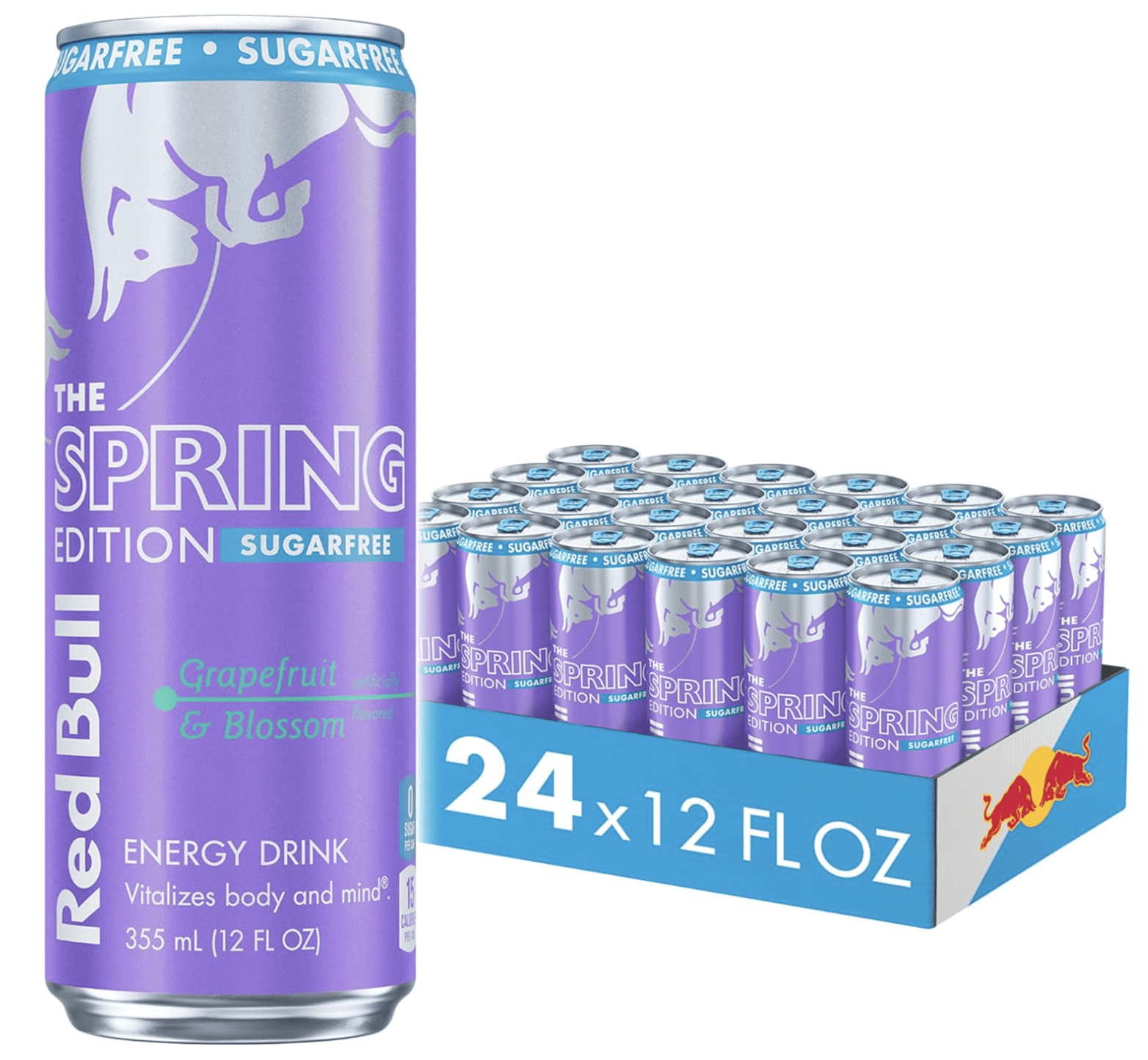24 PACK, 12 OZ, SUGARFREE, sugarfree, Red Bull The Spring Edition ...