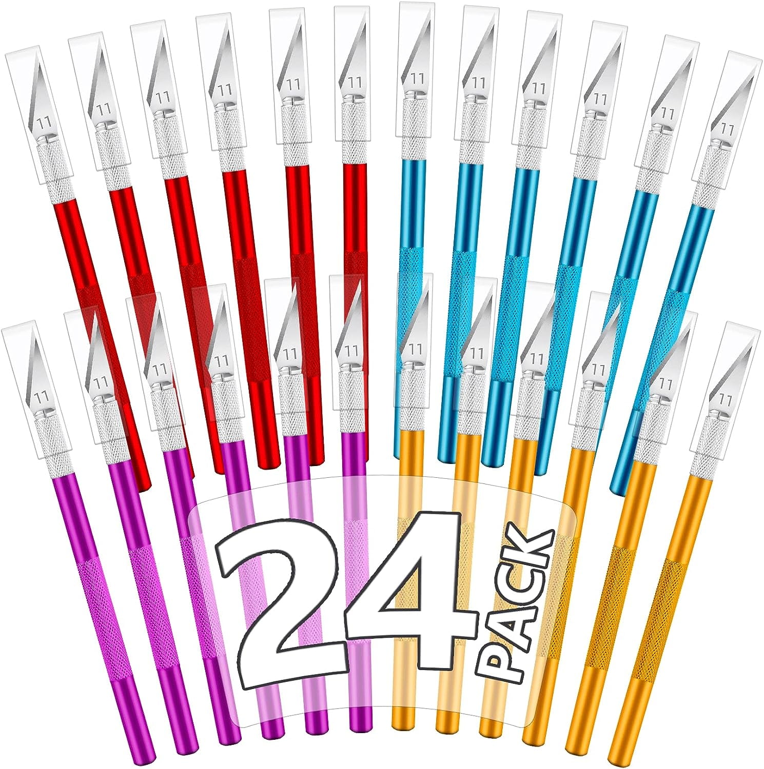 24-PACK Colorful Craft Knife Set Precision Hobby Knives Kit for DIY ...