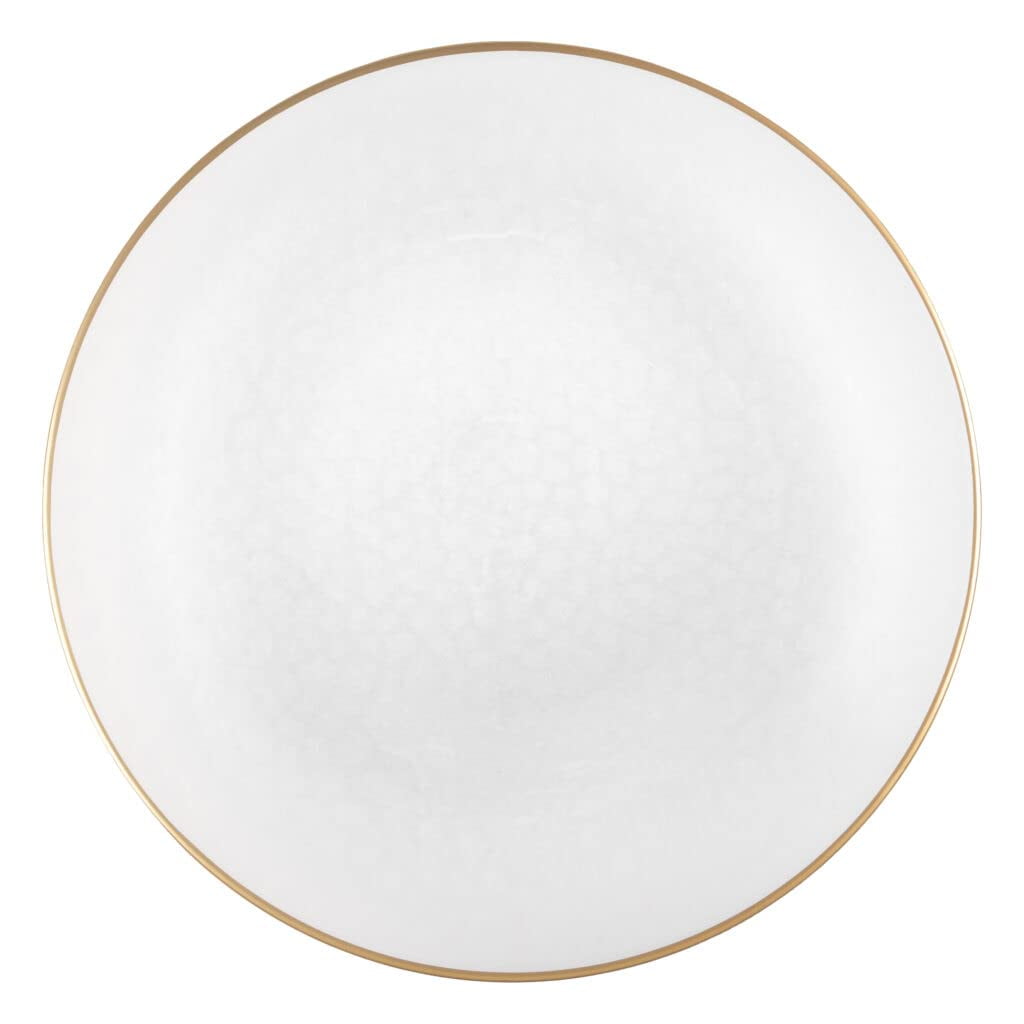 (24 PACK) EcoQuality 13" inch Round Charger Hammered White Plastic ...