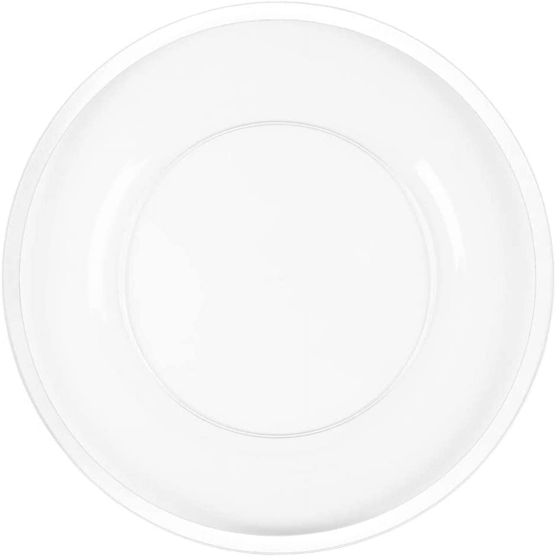 (24 PACK) EcoQuality 13" inch Round Clear Plastic Charger Plates with ...