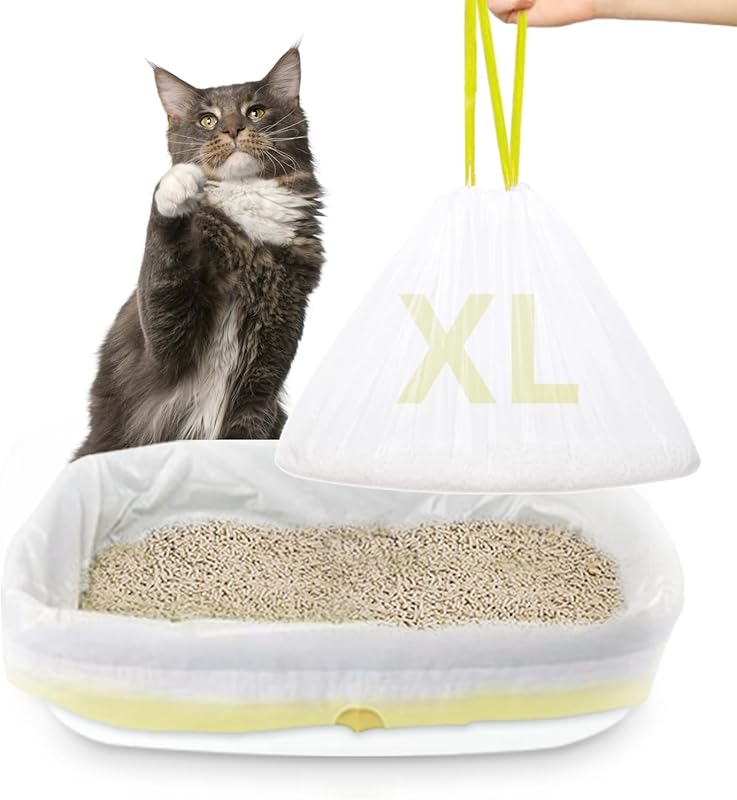 24 PACK Jumbo Cat Litter Box Liners, Tear Resistant Heavy Duty Cat ...