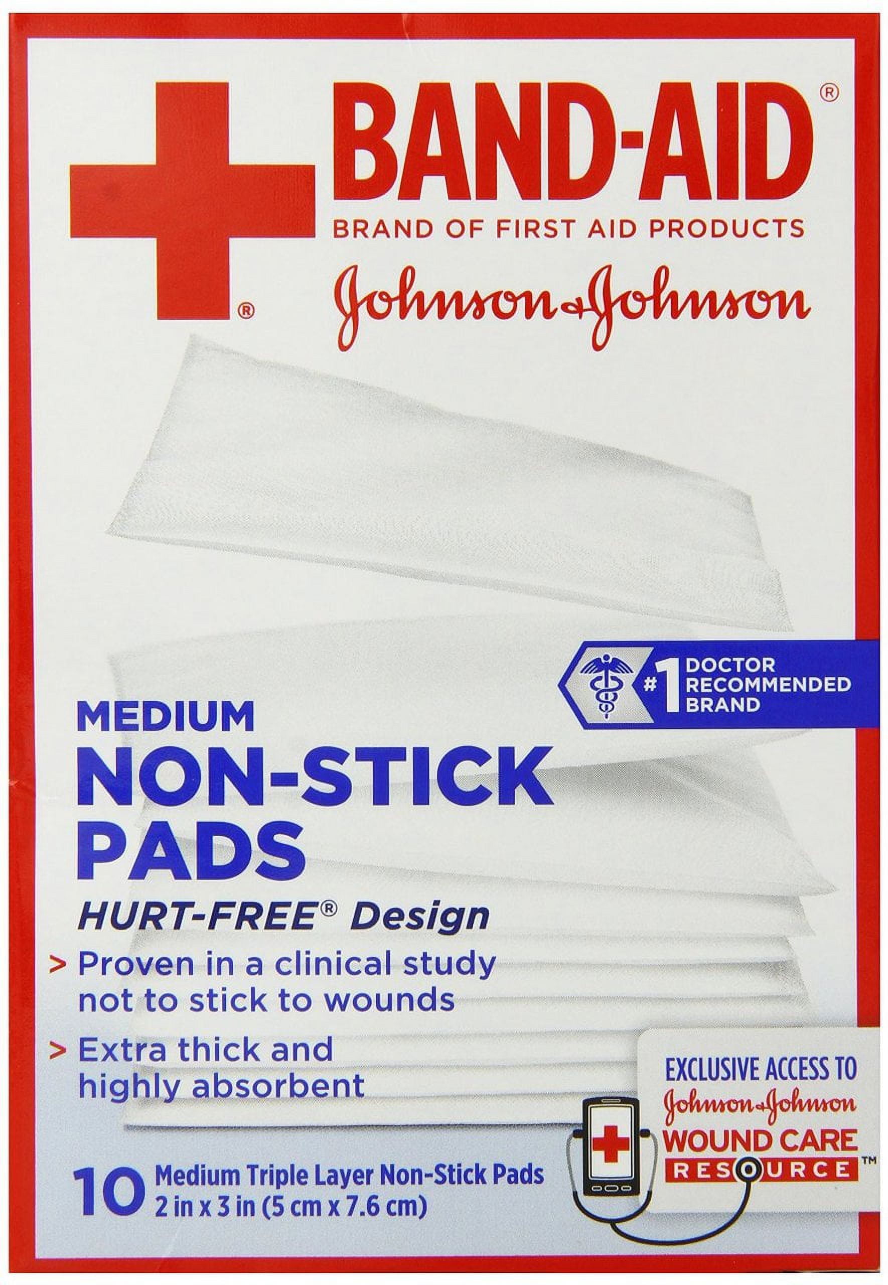 24 PACKS : Band-Aid First Aid Pads, Medium Non-stick Pads, 10 Count ...