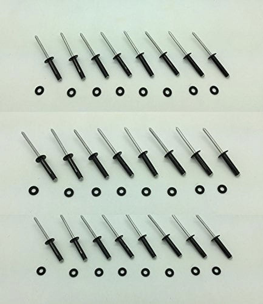 24 PC BLACK ALUMINUM TRI GRIP RIVETS FOR KAYAKS, CANOES OR BOATS ...