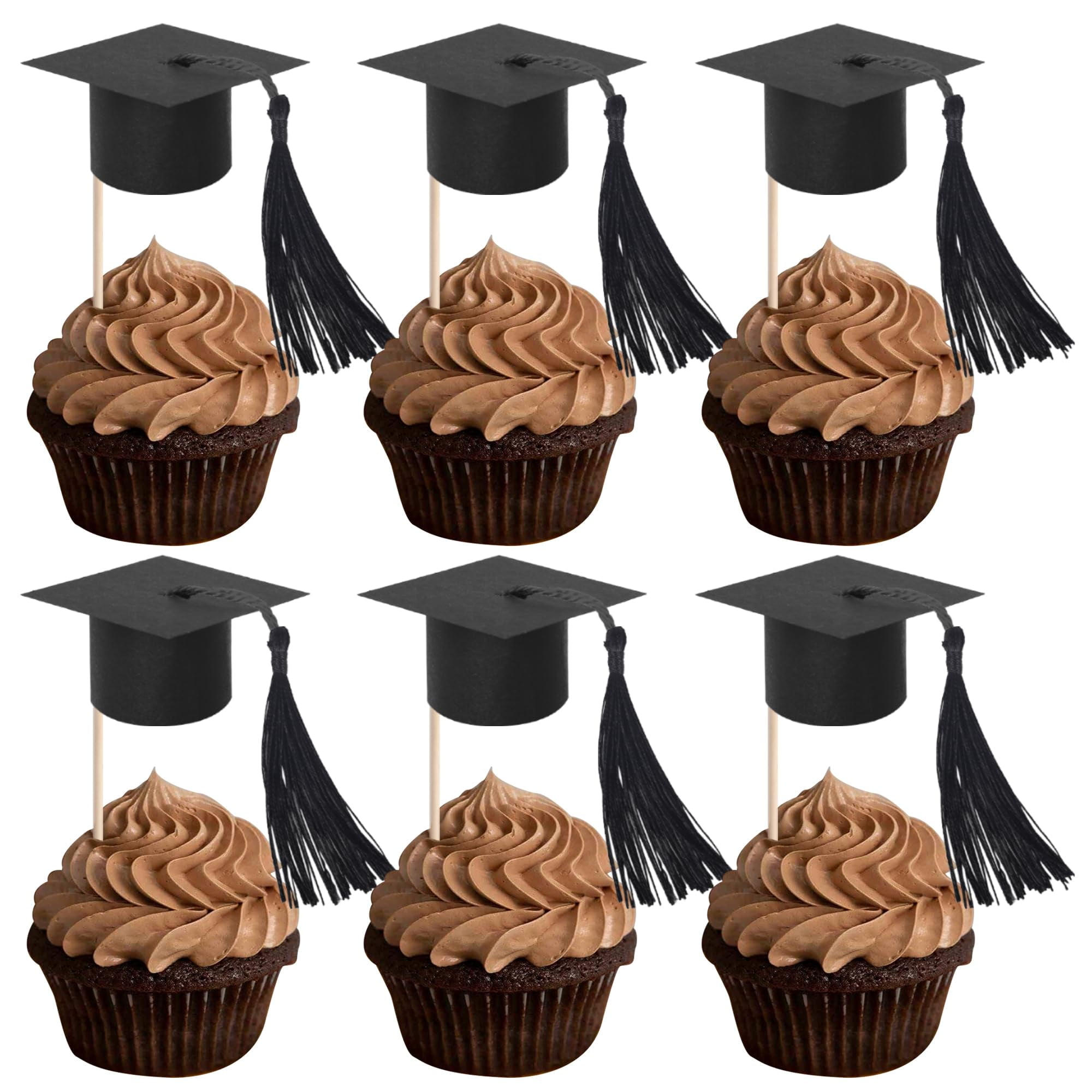 24 PCS 2025 Graduation Cap Cupcake BSL1 Toppers with Class of 2025 ...