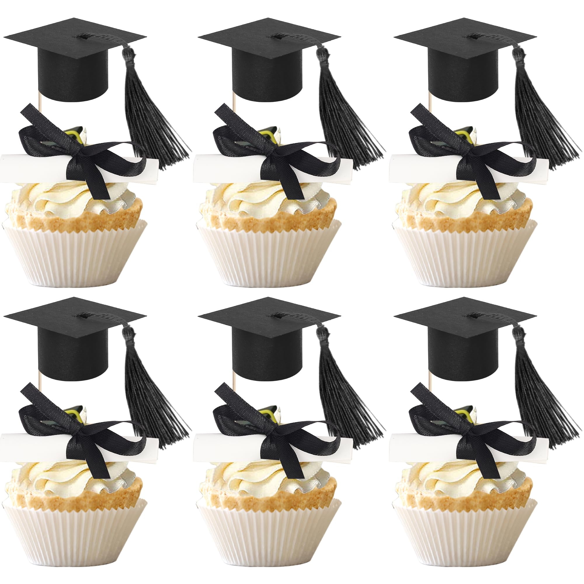 24 PCS 2025EGSC Graduation Cap Cupcake Toppers with Tassel of 2025 ...