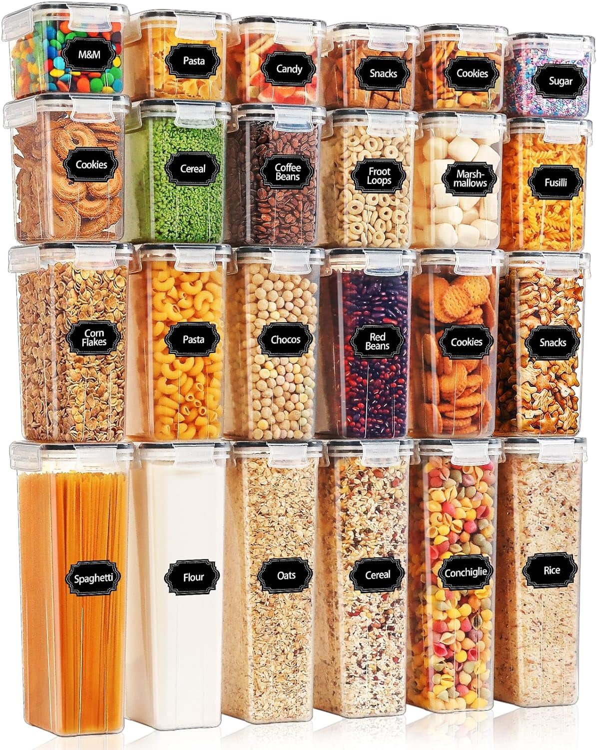 24 PCS Airtight Food Storage Containers with Lids, Kitchen Pantry ...