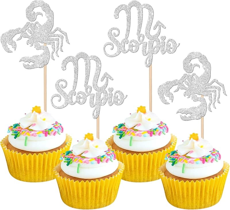 24 PCS Aries Cupcake Toppers Glitter 12 Constellation Aries Cupcake ...