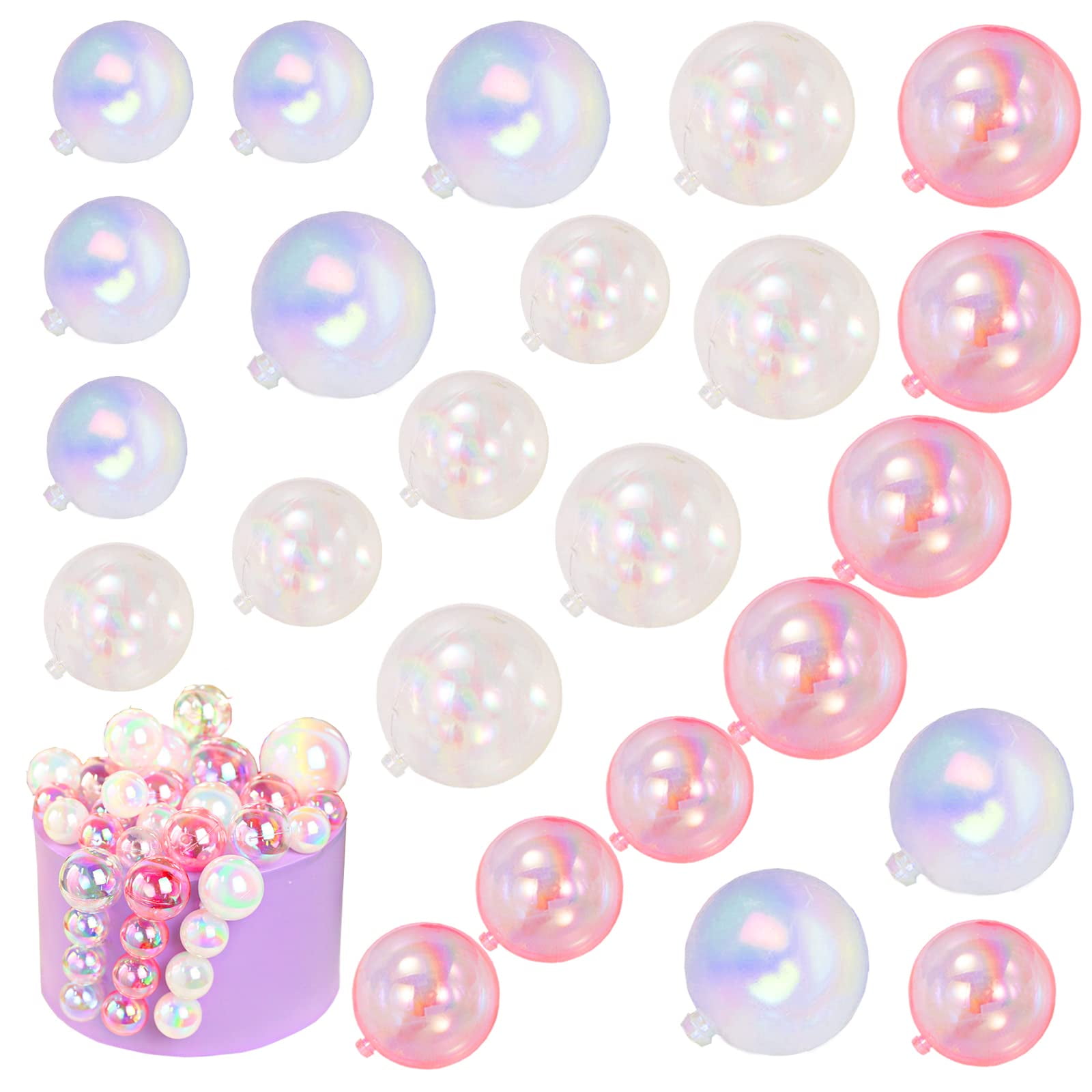24 PCS Balls Cake Toppers Bubble RST1 Mini Balloon Topper Pearl Insert ...