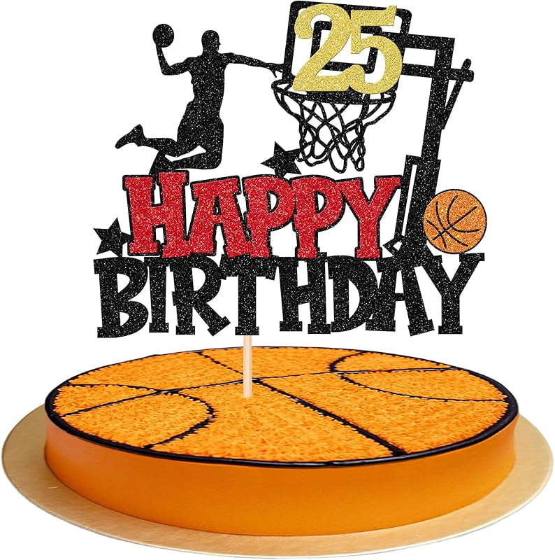24 PCS Basketball Cupcake Toppers Star Sports Fan Basketball Backboard ...