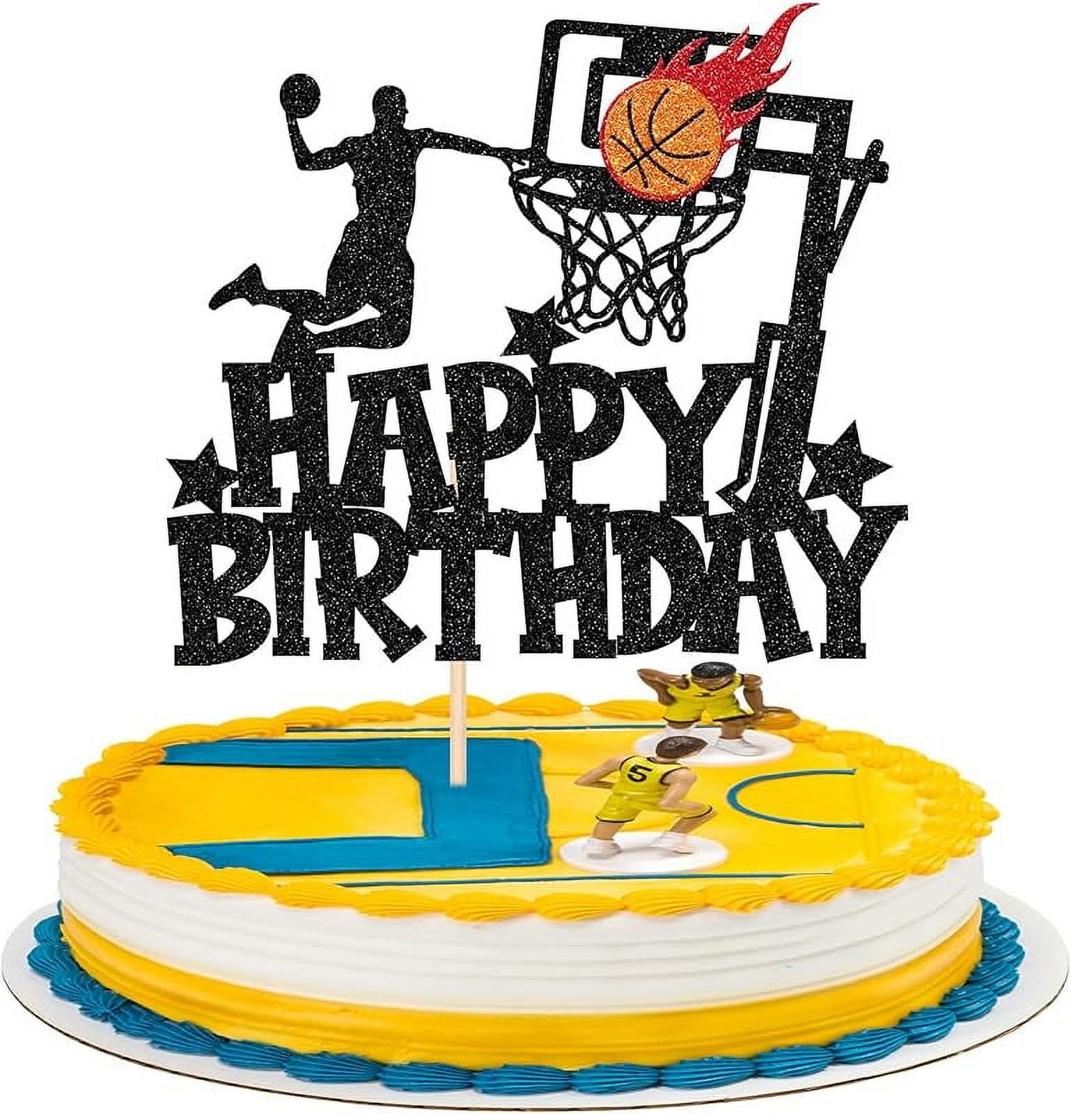24 PCS Basketball Cupcake Toppers Star Sports Fan Basketball Backboard ...