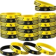 24 PCS Bee Silicone Bracelets Bee Wristlet Bee Rubber Wristbands for ...