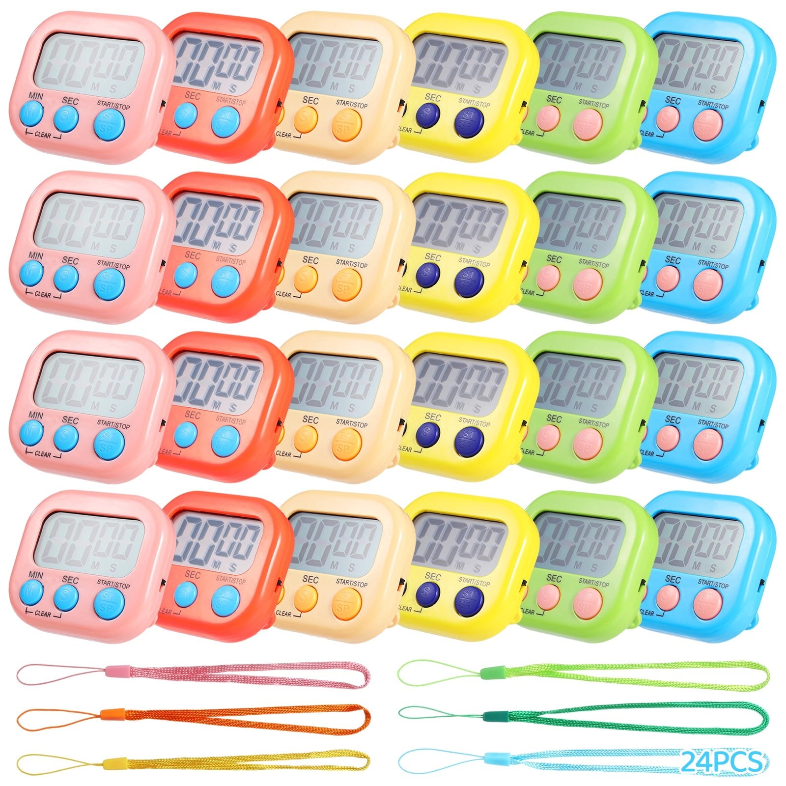 24 PCS Bulk Digital Timer, Magnetic Timers for Classroom, On/Off Switch ...