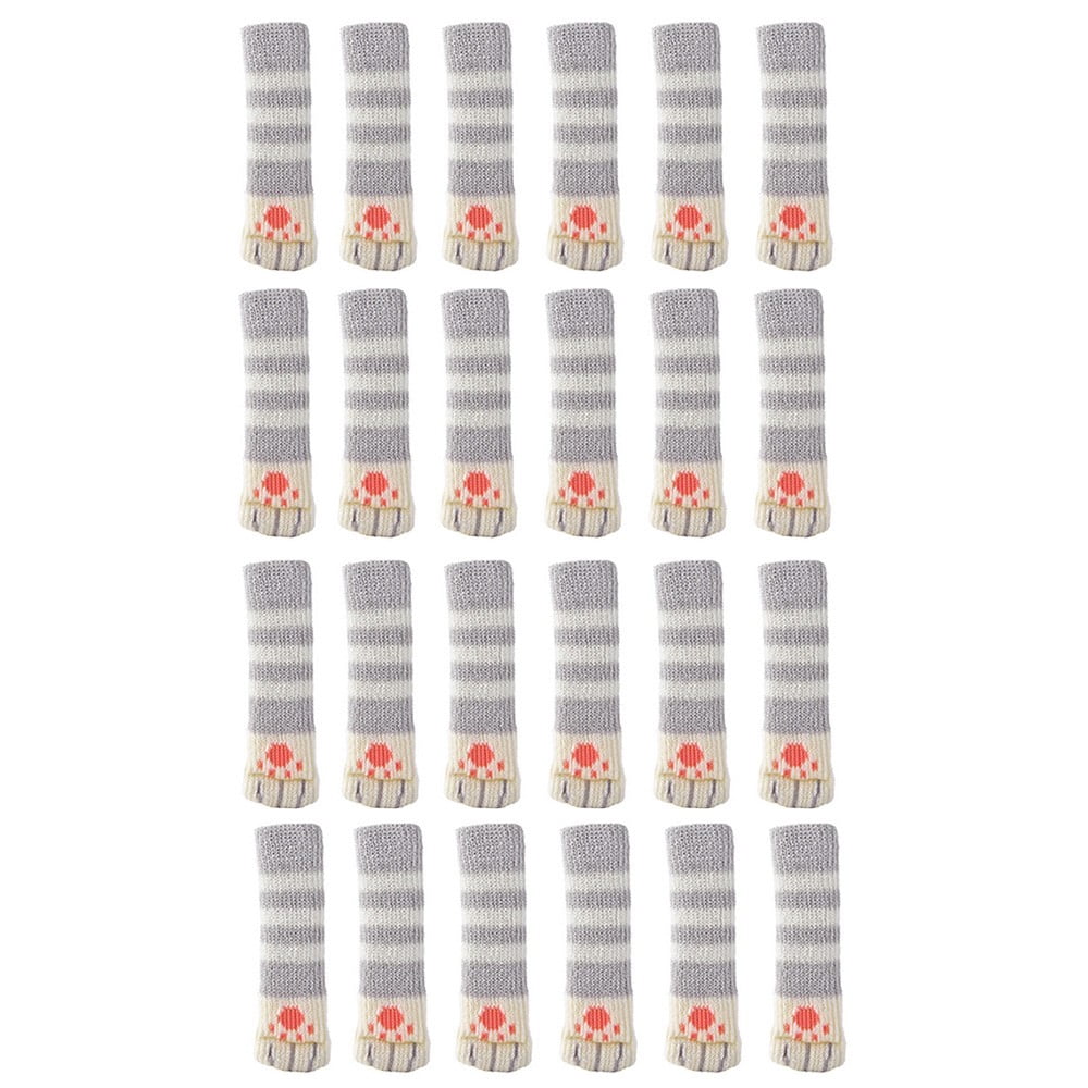 24 PCS Cat Paw Knit Chair Leg Covers Stool Feet Socks Furniture Floor ...